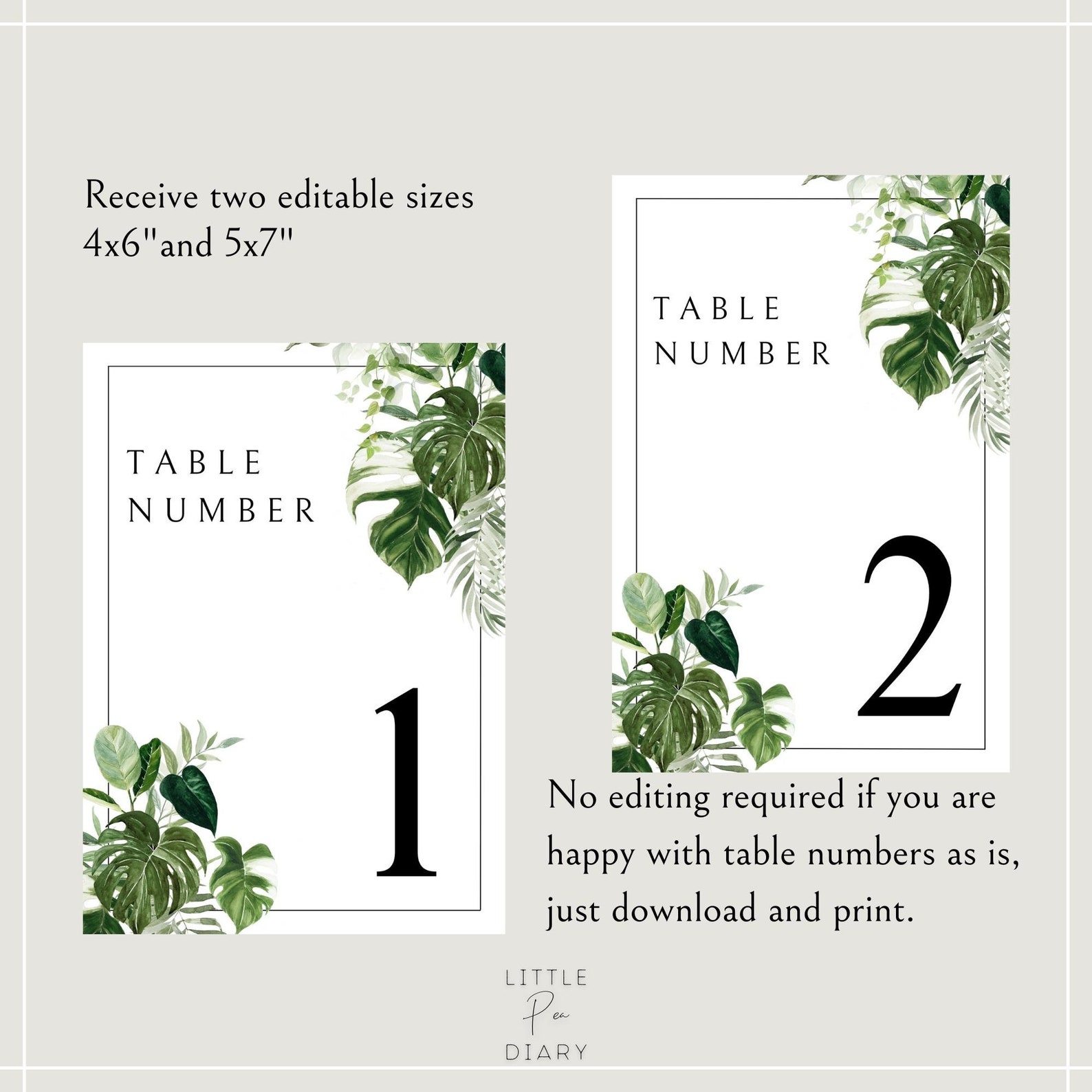Editable Table Numbers, CANVA Template Wedding Table Numbers, Modern ...