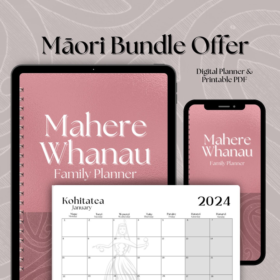 Māori Language, Digital Planner, Printable PDF, Te Reo Māori, Organized ...