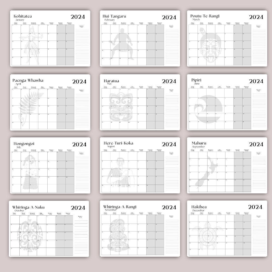 Maori Calendar Maori New Zealand Calendar Maori Wall - Etsy Australia