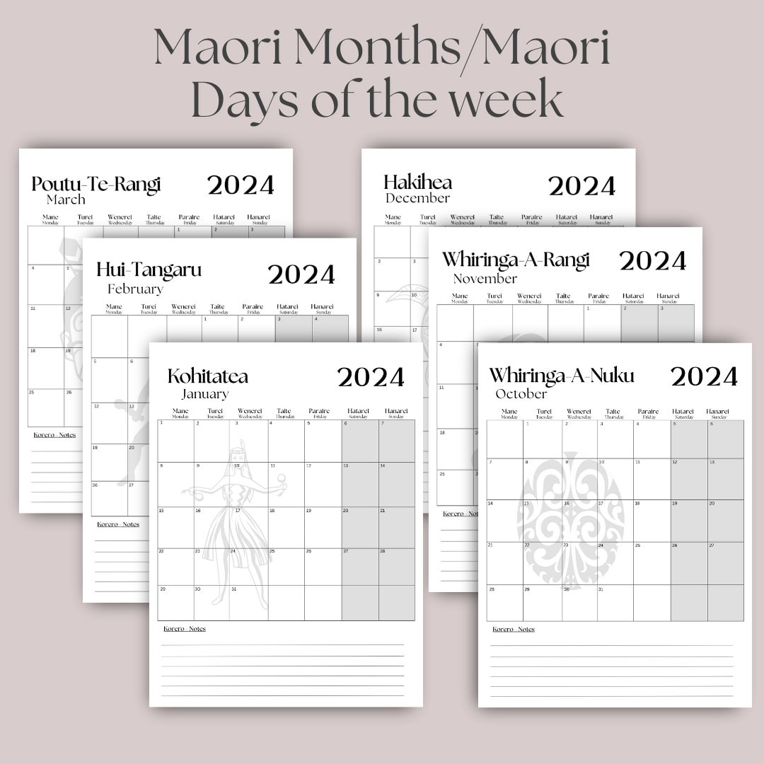 Maori Calendar Maori New Zealand Calendar Maori Wall - Etsy Australia