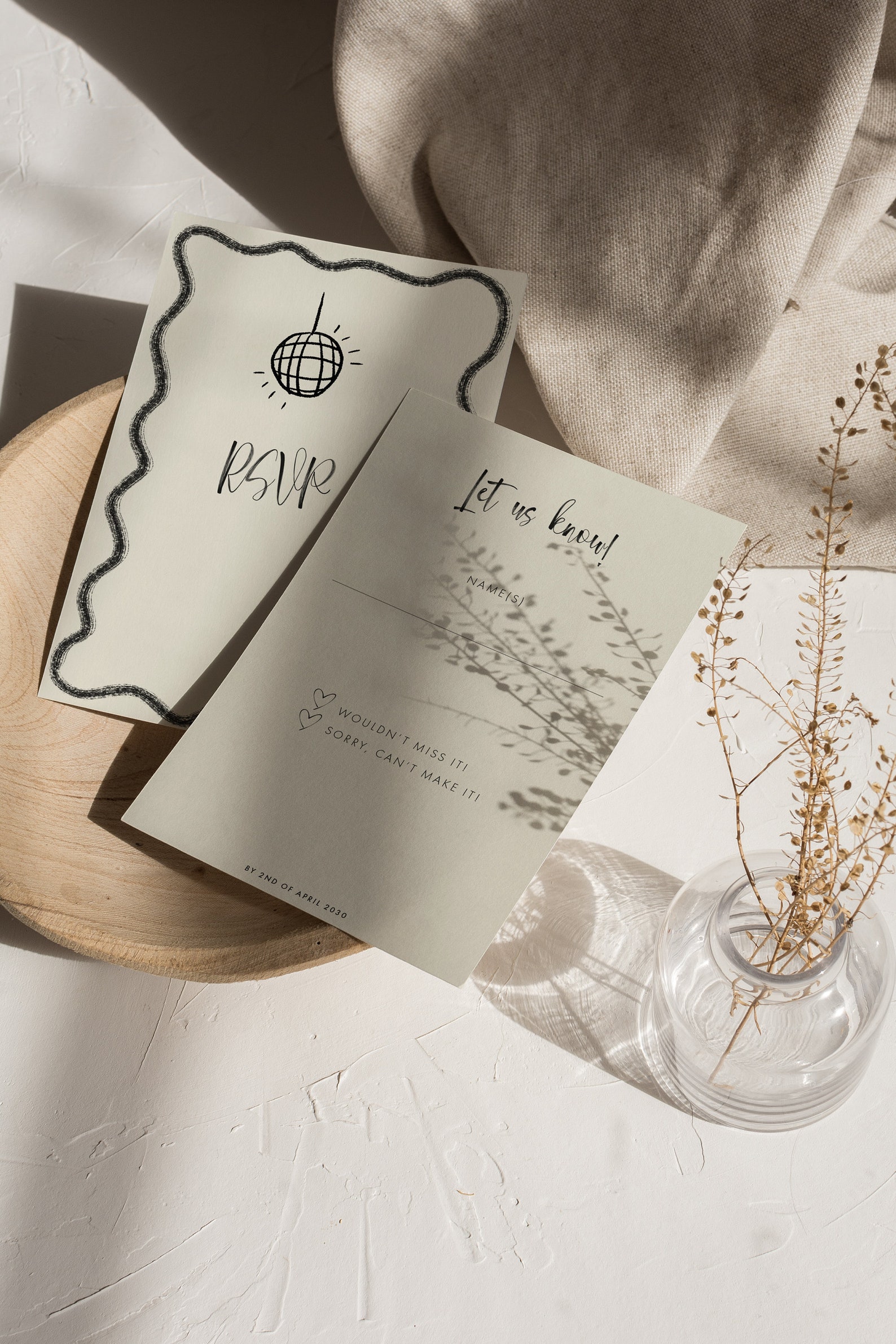 VERA | Handwritten & Hand Drawn Doodle Wedding Invite Set | Whimsical ...