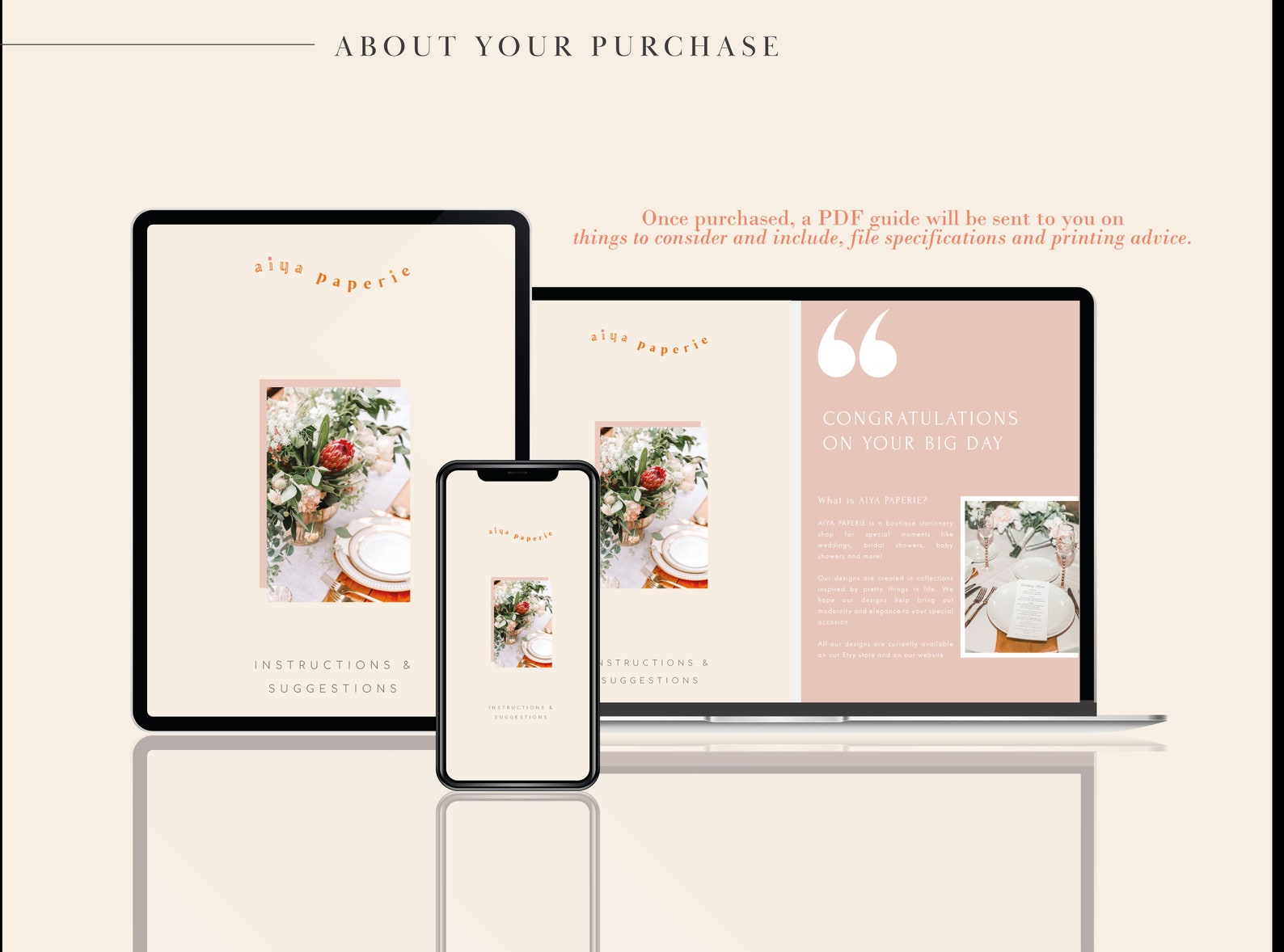 ABBY | Minimal Wedding Invite | Red Floral Wedding Invite | Lino ...