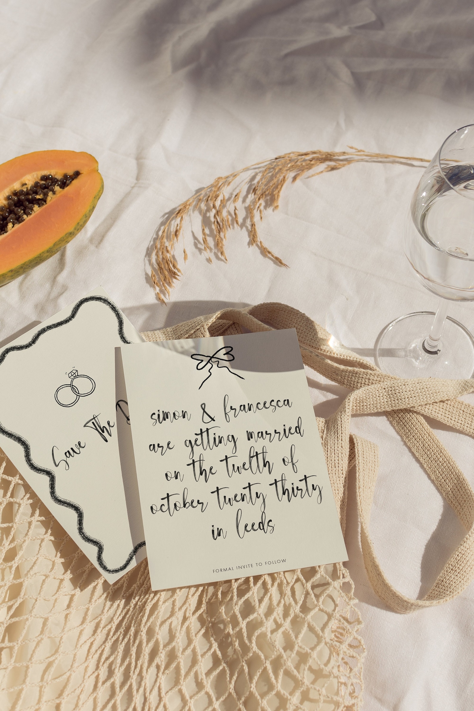 VERA | Handwritten & Hand Drawn Doodle Wedding Invite Set | Whimsical ...