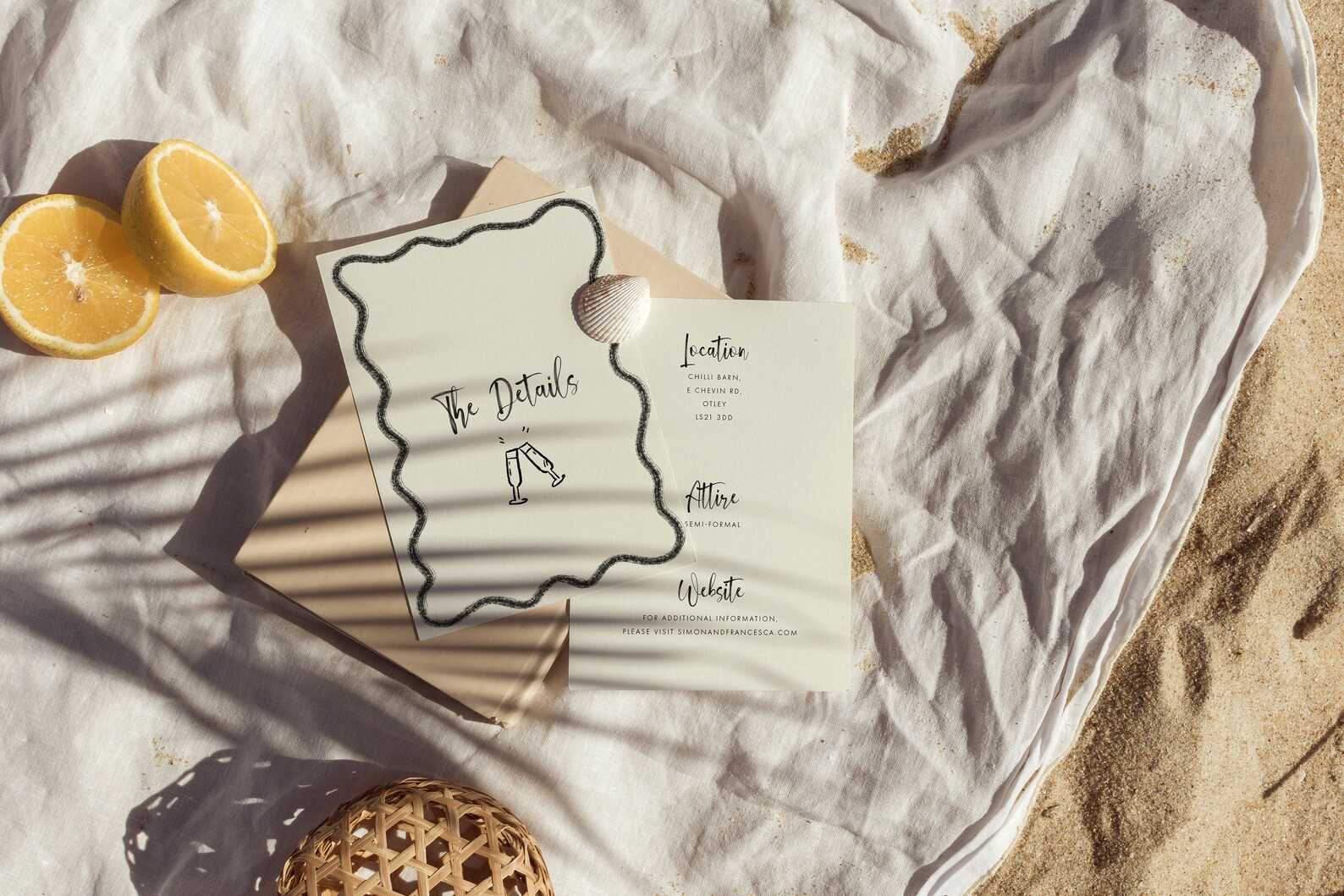 Handwritten Doodle Wedding Invitation Set: Whimsical Printable Invite ...