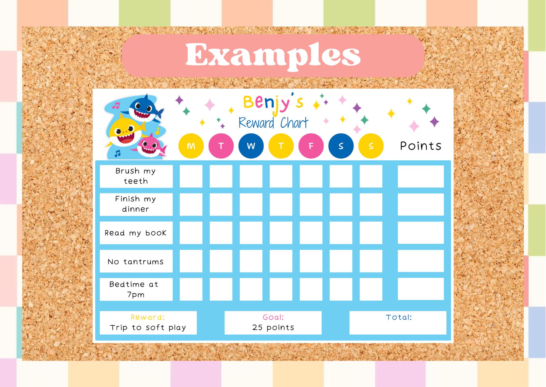 Kids Personalised Reward Chart | Digital PDF File | Digital Download - Etsy