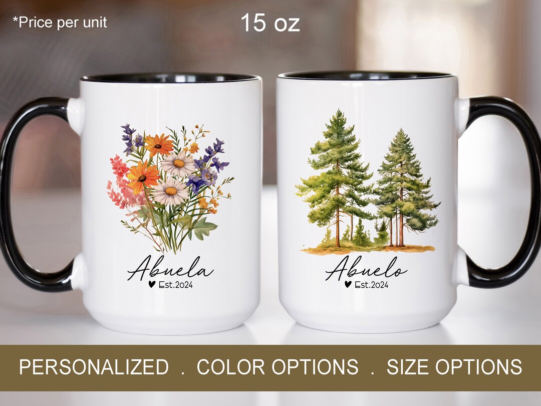 Abuelo Abuela Custom Mugs Gift, New Abuela Gift, New Abuelo Gift ...