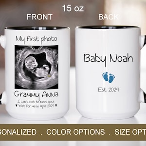Custom Ultrasound Mug, Personalized Pregnancy Announcement Gift ...