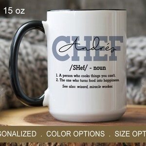 Custom Chef Gift Mug, Personalized Coffee Mug for Chef, Best Chef Ever ...