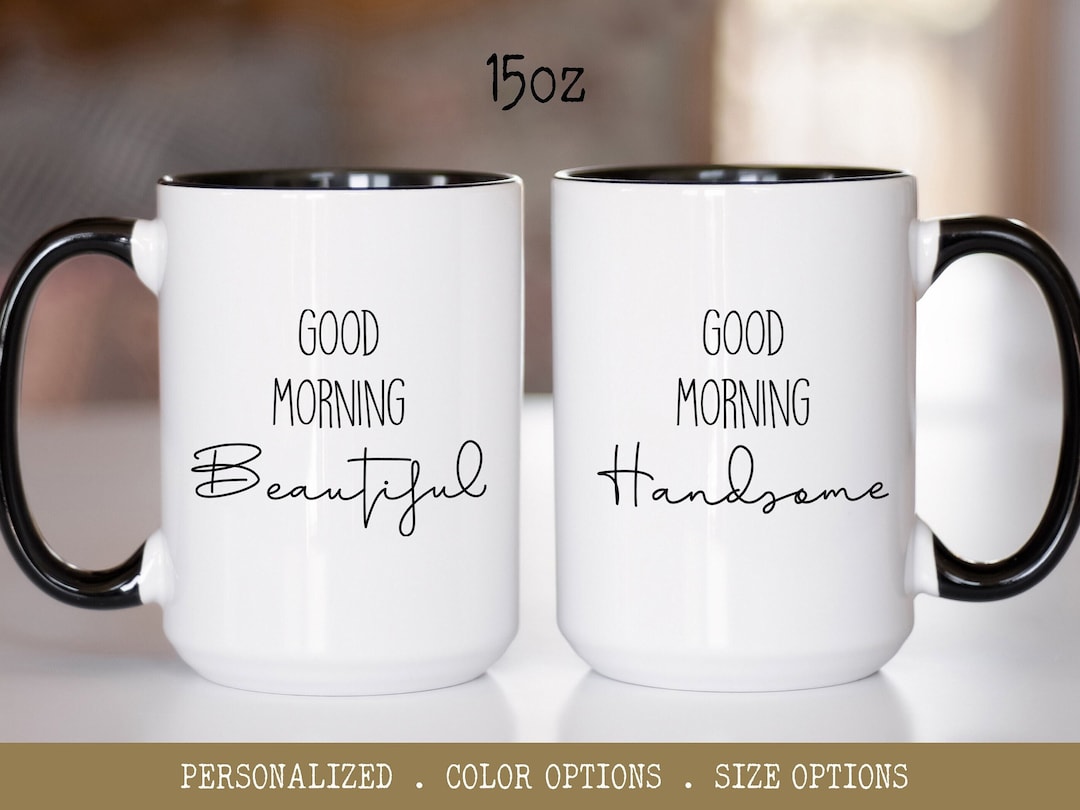 Couple Coffee Mugs, Good Morning Matching Cups, Anniversary Mug Set ...