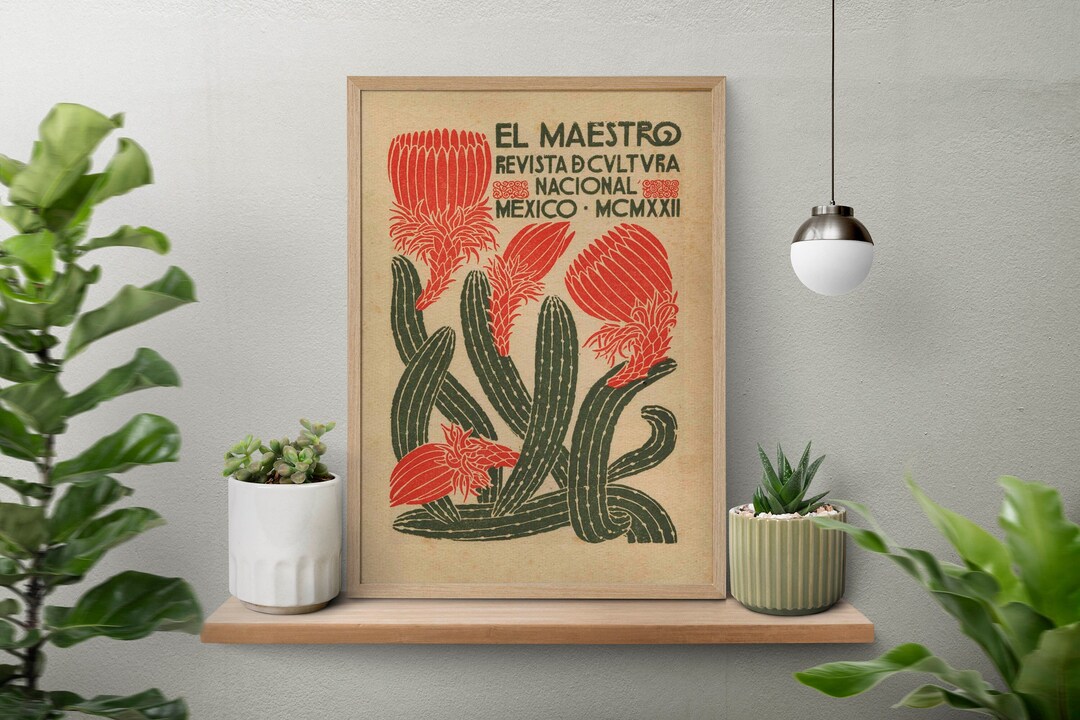 Mexican Exhibition Poster, El Maestro Art Poster, Vintage Wall Art ...