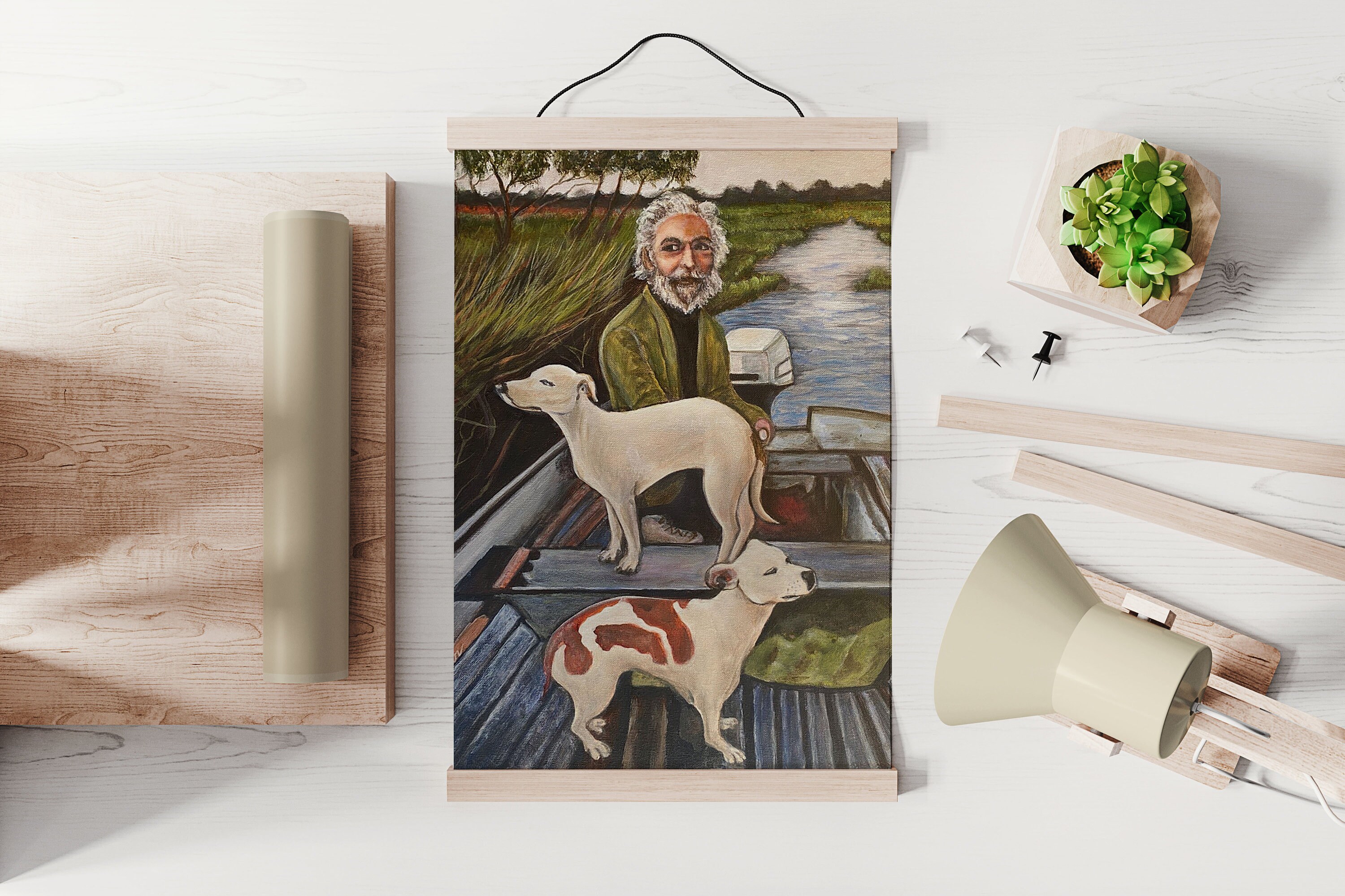 Goodfellas Old Man and Dogs Painting Poster, Good Fellas Poster Print ...