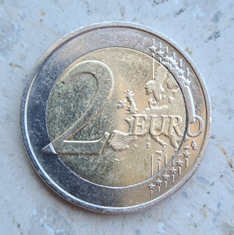 Duitse 2 euro munt 2011 met veel drukfouten / printfouten / error ...