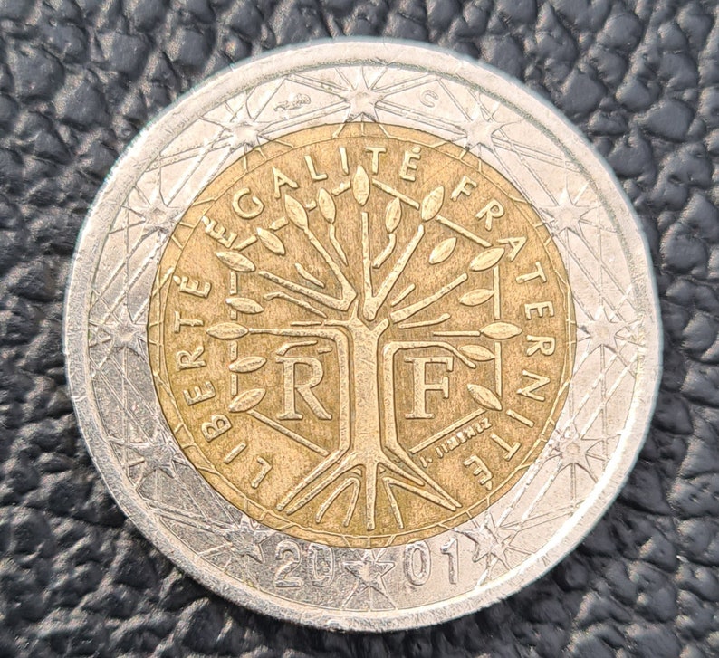 Frankrijk 2 Euro Munt Uit 2001 Zeldzaam Buitengewoon Met - Etsy