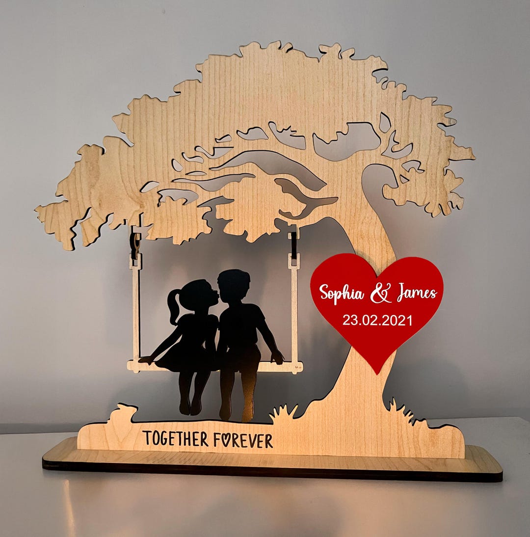 Couple Love Tree SVG Laser Cut File, Valentines Day Gift for Her ...