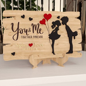 Personalized Couple Sign Laser Cut File: Valentine's Day Decor (digital ...