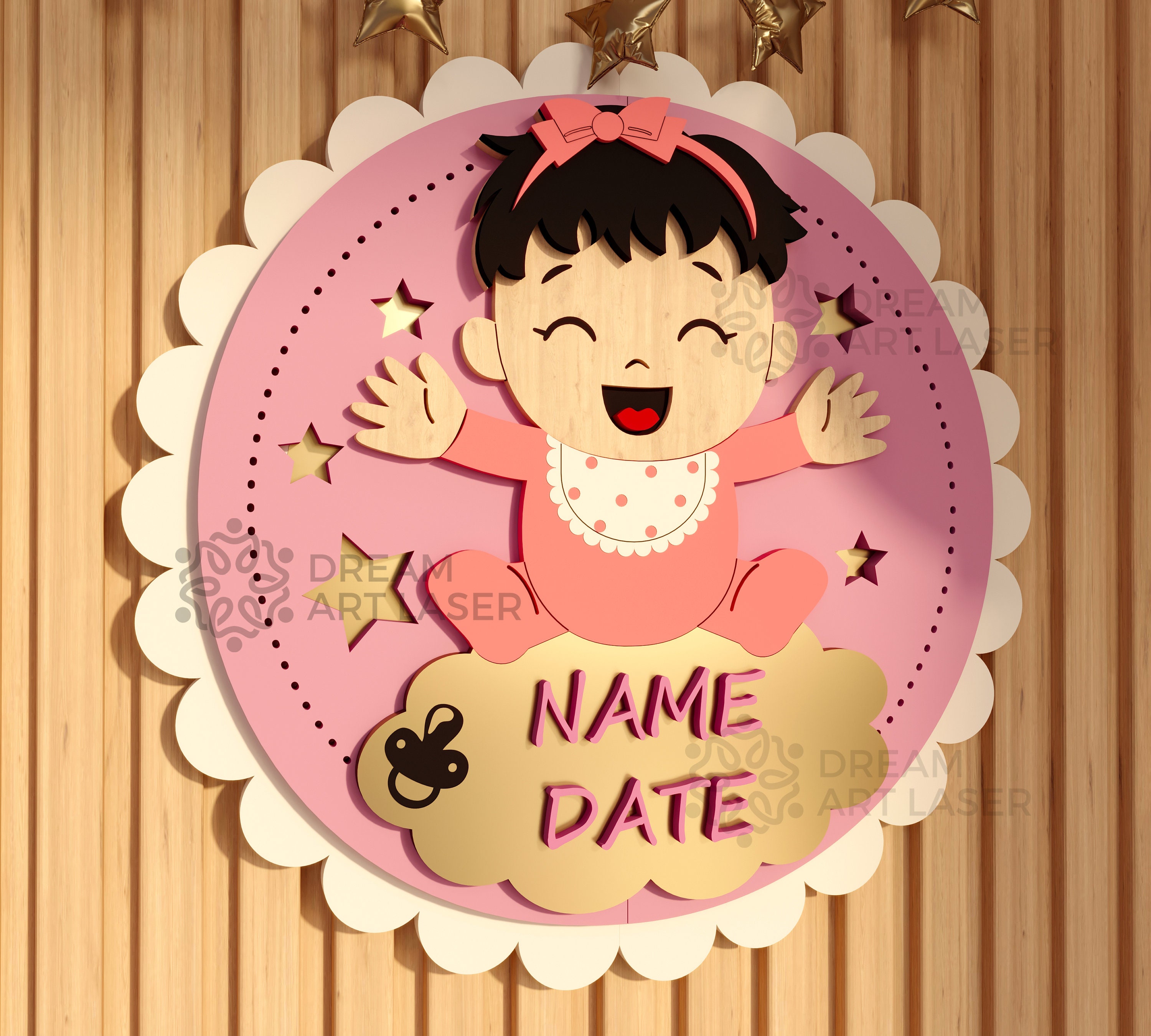 Baby Hospital Sign, Nursery Door Hanger, Name Sign for Nursery Girl or ...