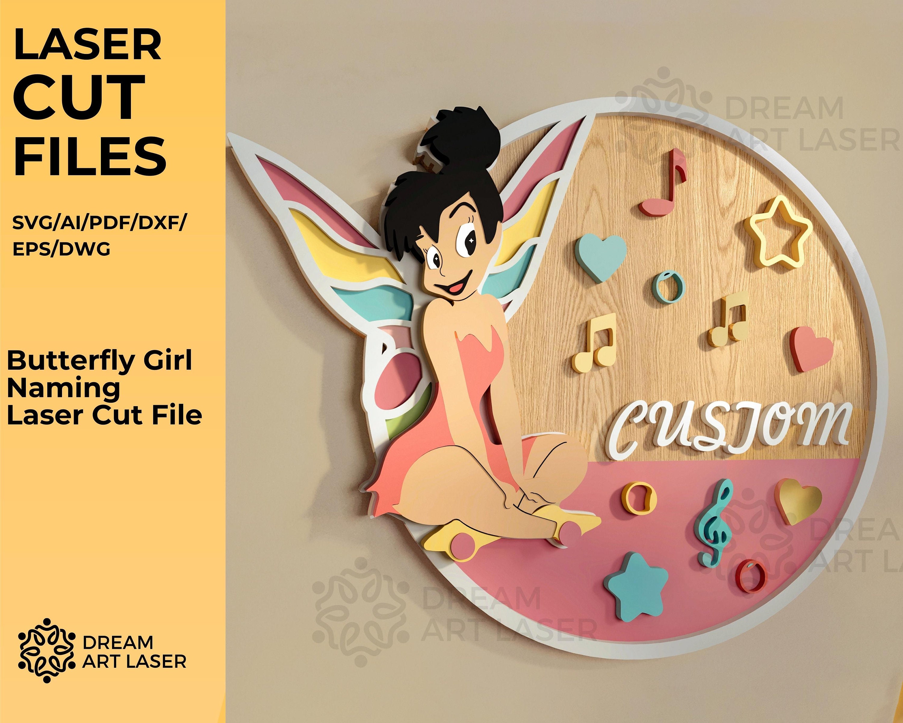 Butterfly Girl Naming, Angel Girl Sign, Baby Girl Name Sign, Digital ...