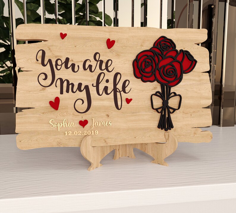 Personalized Couple Sign Laser Cut File: Valentine's Day Decor (digital ...