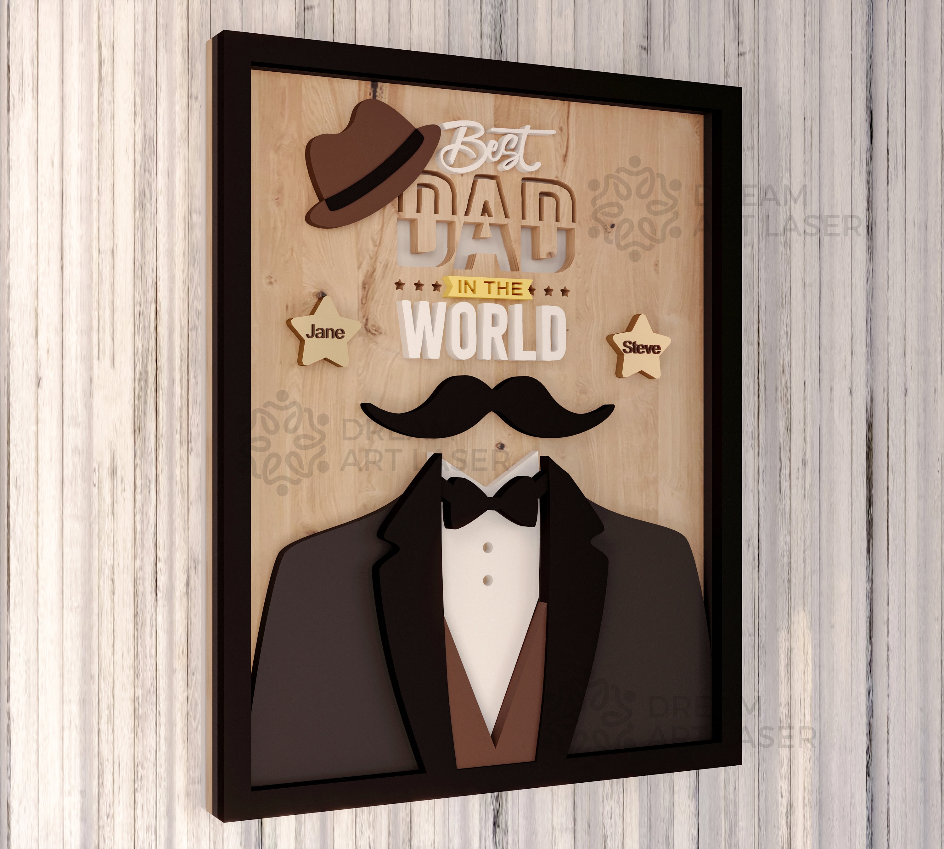 Father's Day Laser Cut File, Best Dad or Grandpa in the World ...