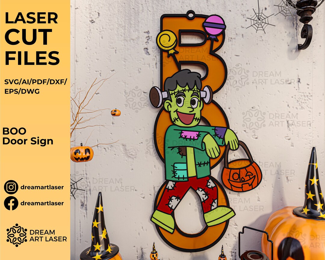 Boo Cut Files Boo Sign Laser Cut File Halloween Sign Cricut - Etsy