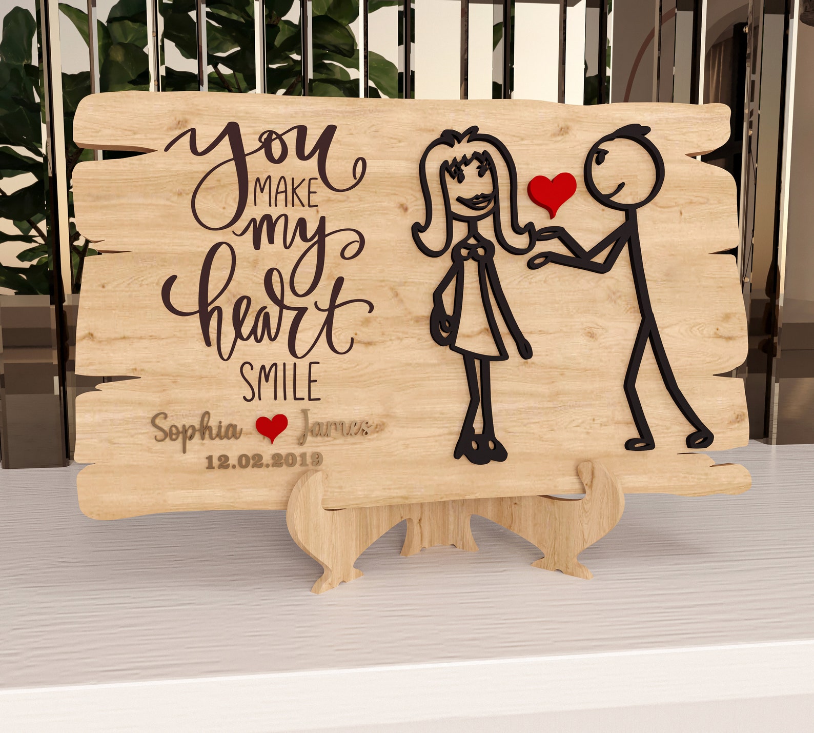 Personalized Couple Sign Laser Cut File: Valentine's Day Decor (digital ...