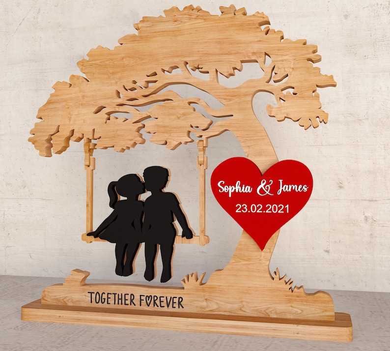 Couple Love Tree SVG Laser Cut File, Valentines Day Gift for Her ...