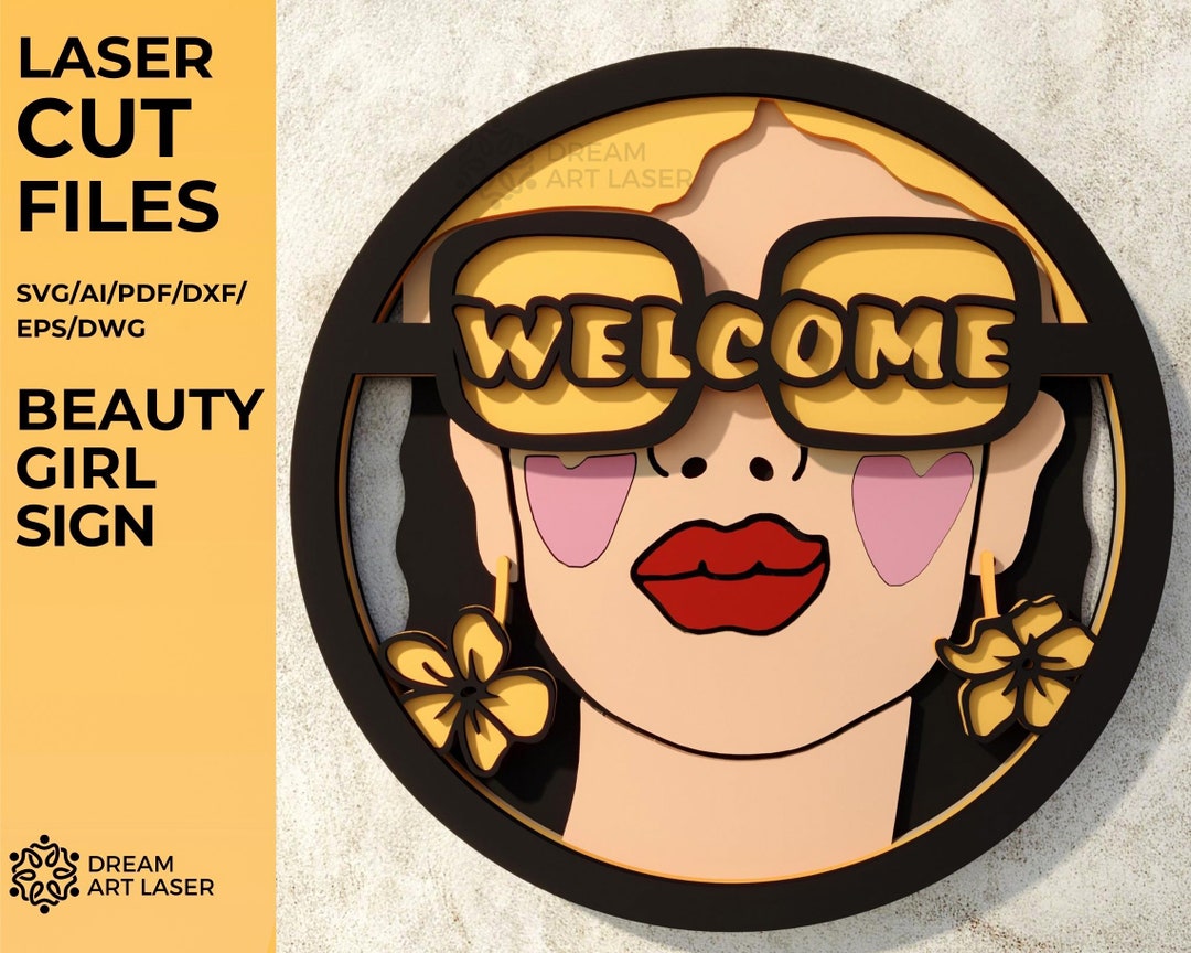 Welcome Door Hanger, Welcome Women Door Sign, Flower Girl Sign, Teenage ...