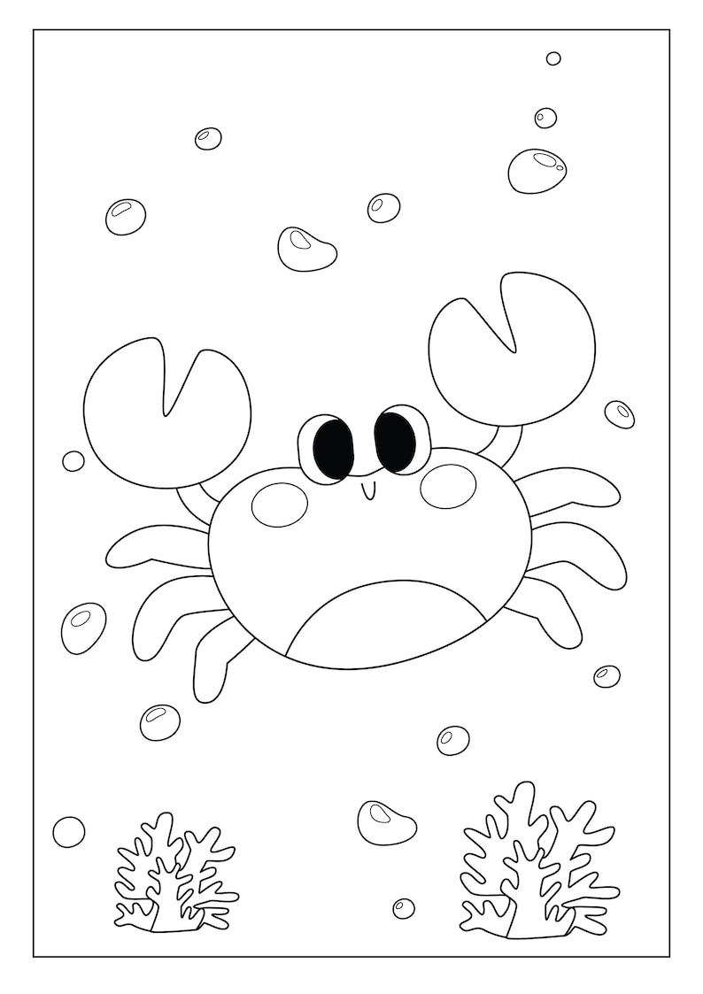 Printable Coloring Book | Water Animals Coloring Pages | Preschool ...