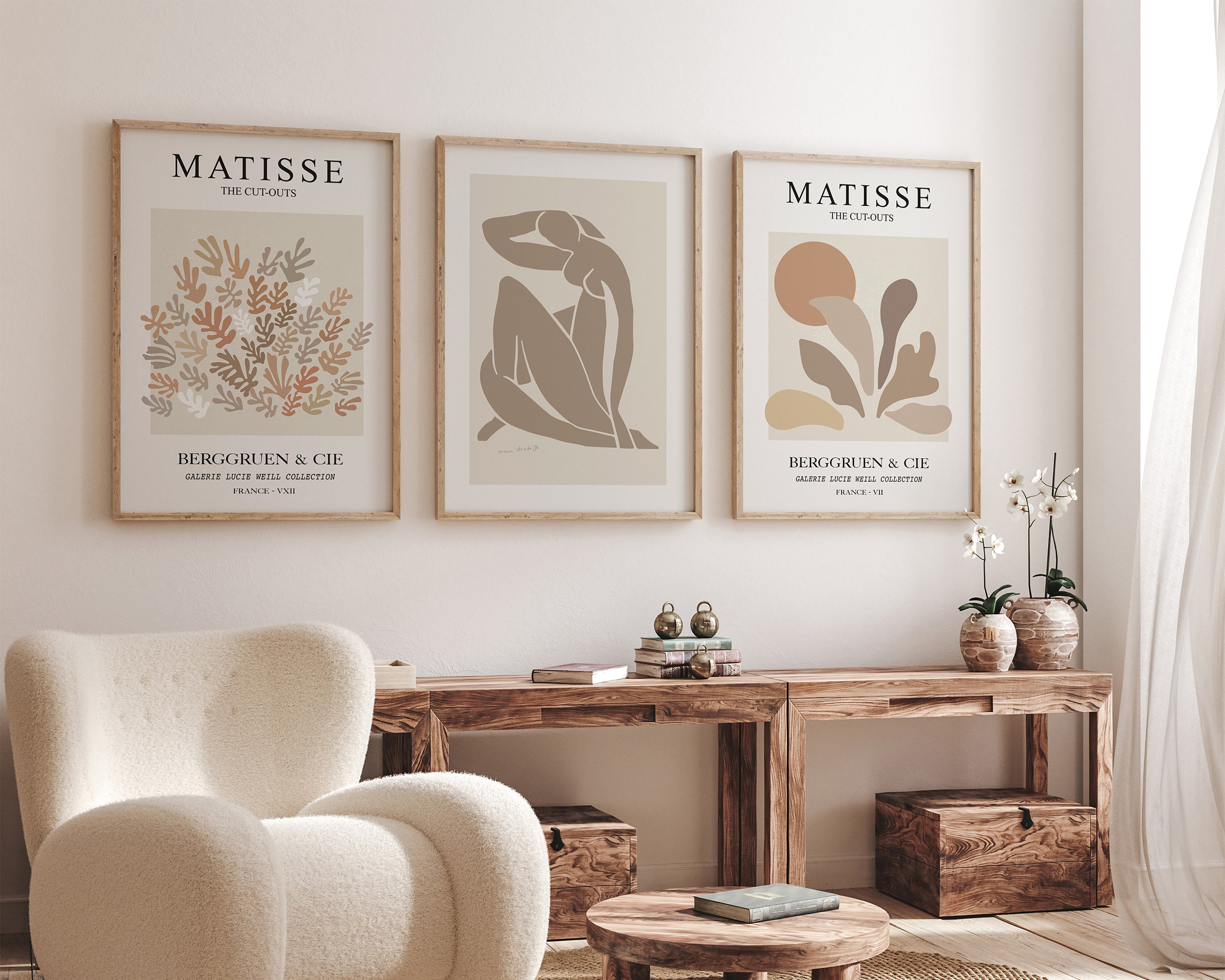 Beige Matisse Wall Art Set of 3, Matisse Exhibition Poster, Matisse ...