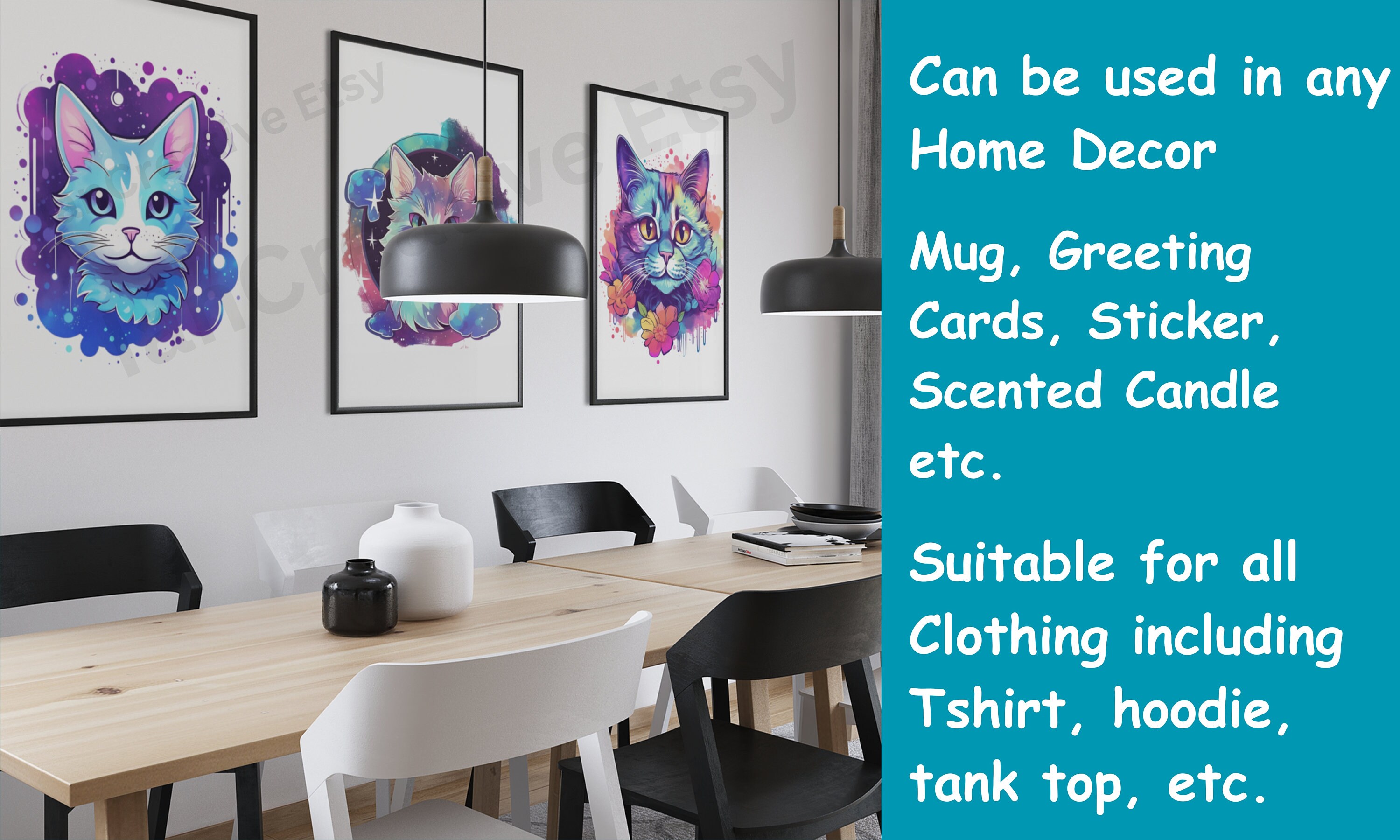 Retro Fantasy Cat Clipart, Space Cat Clipart, Fantasy Cat Clip Art, PNG ...