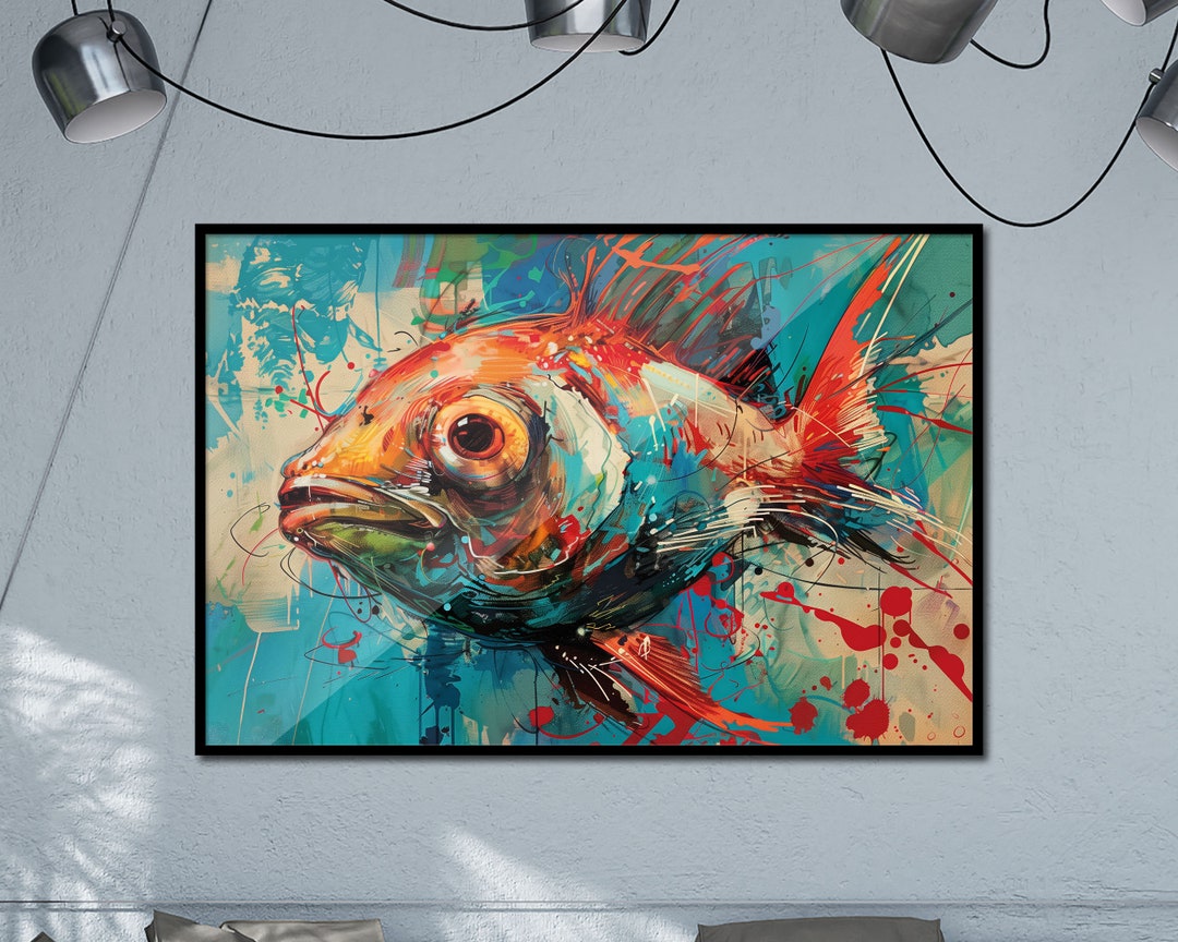 Printable Microcosm Collection Fish - Vibrant Digital Art Wall Decor ...