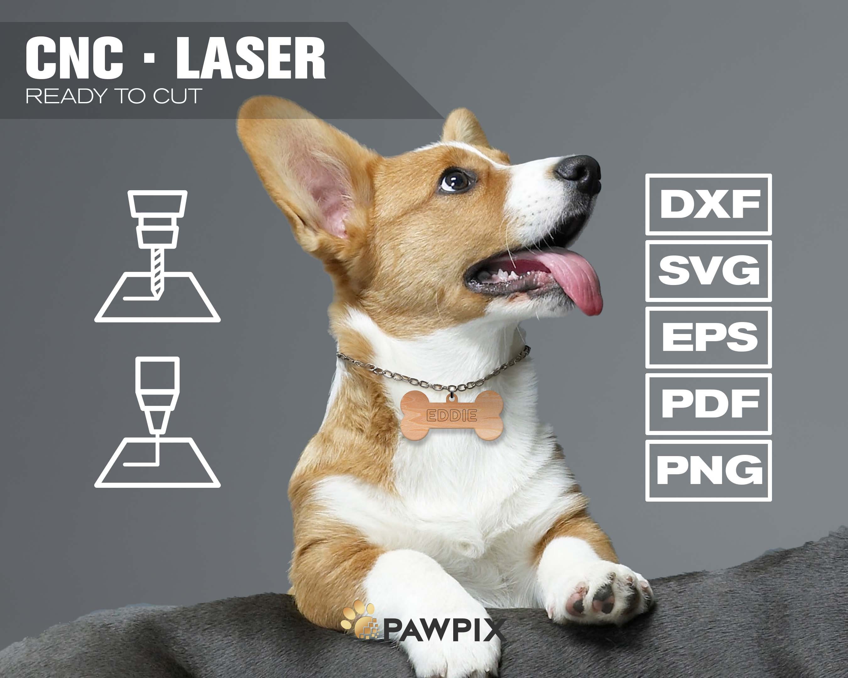 CNC Laser Cut Bone SVG - Ideal for Wood, Cricut, Dog Name Tag - Digital ...