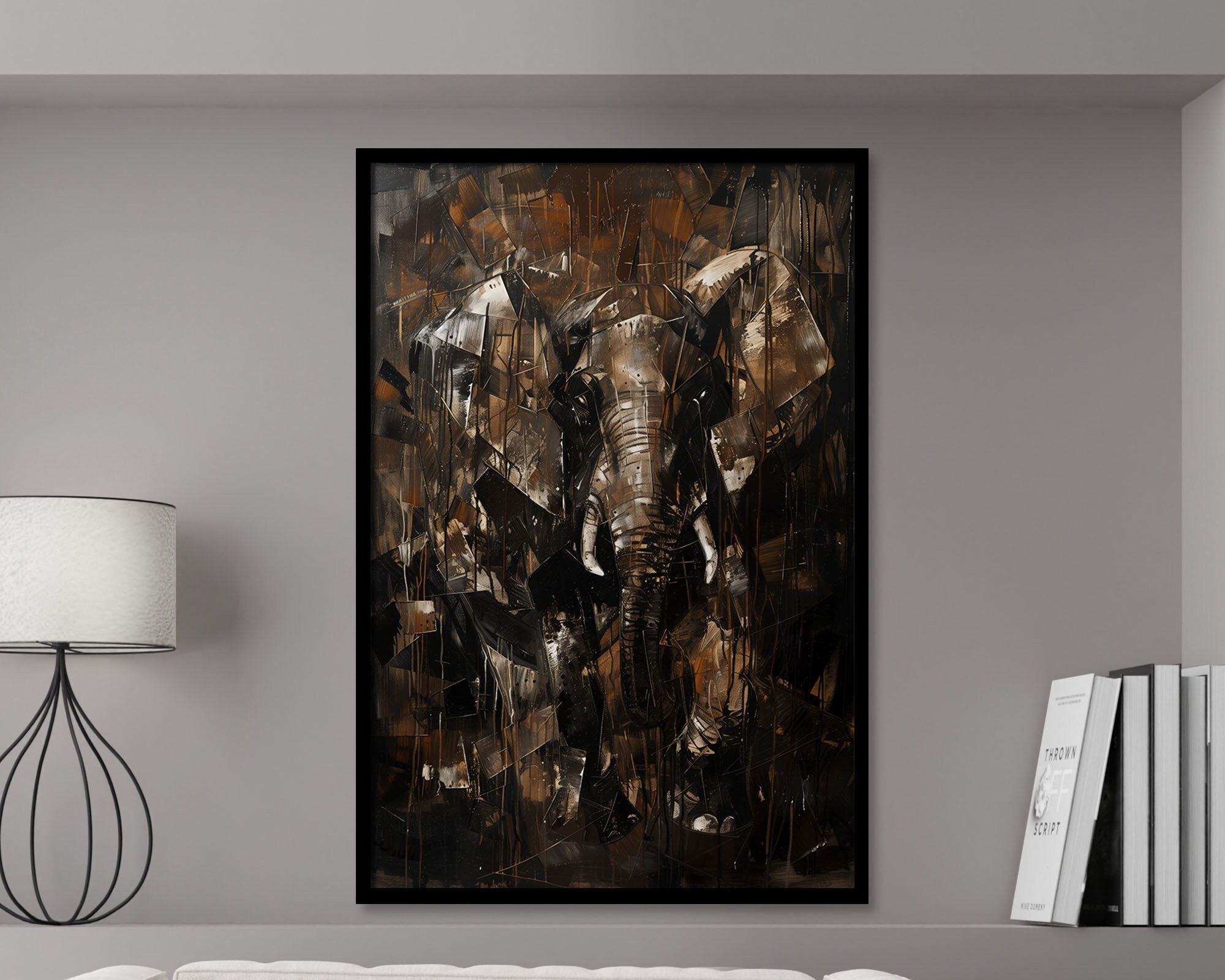 Printable Abstract Animalia Elephant Digital Art Wall Decor, Animal ...