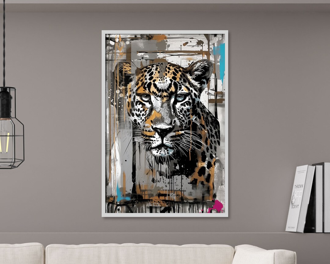 Printable Urban Style Graffiti Leopard - Vibrant Wildlife Wall Decor ...