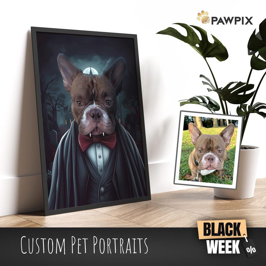 Custom Dog Vampire Portrait – Personalized Pet Halloween Art, Funny Dog ...
