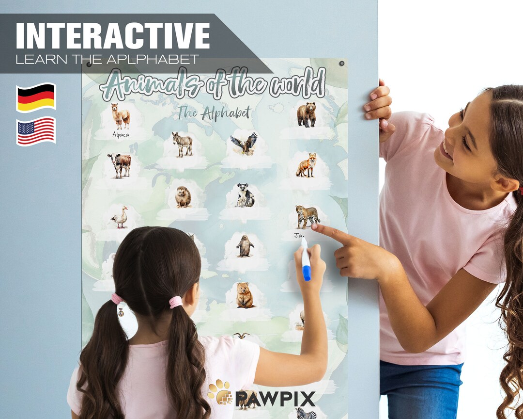 Child ABC Learning Poster Printable Wall Art Nursery Decor ...