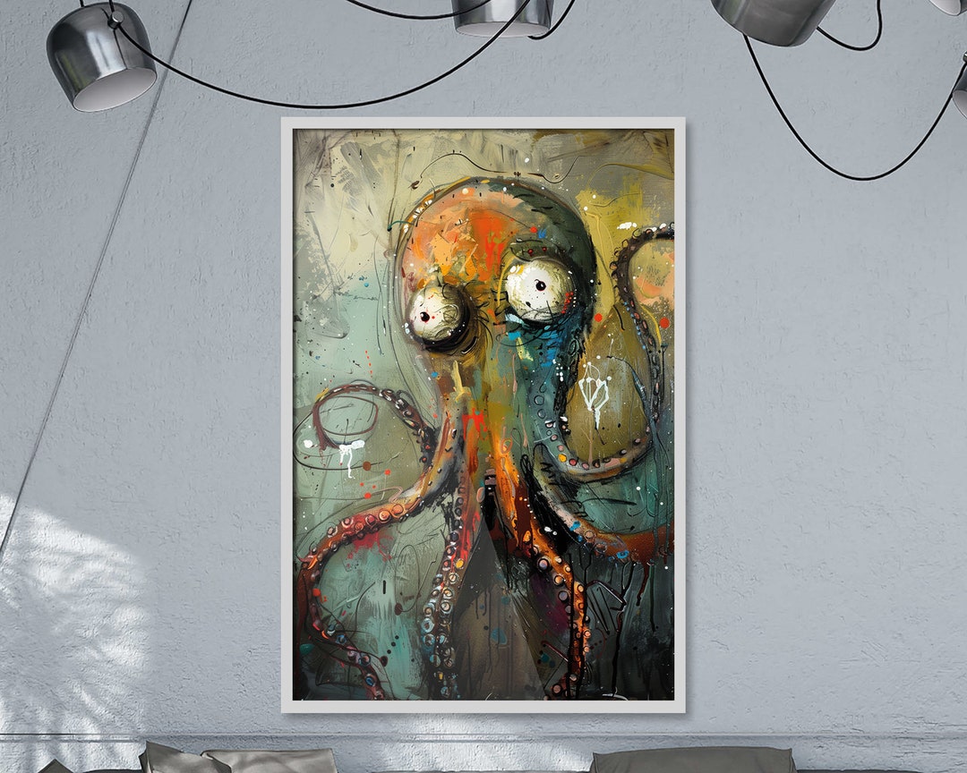 Printable Crazy Creatures - Octopus - Crazy Digital Art Wall Decor ...