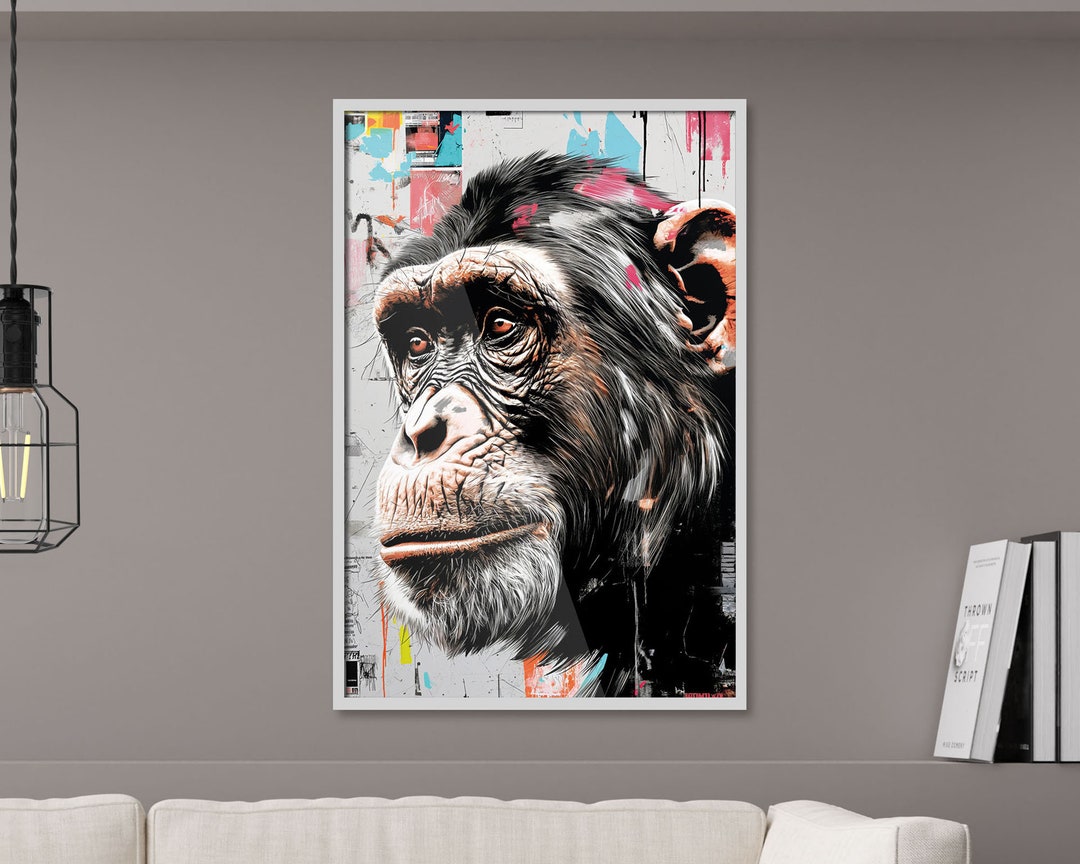 Urban Style Graffiti Ape - Vibrant Wildlife Wall Decor, Poster, Art ...