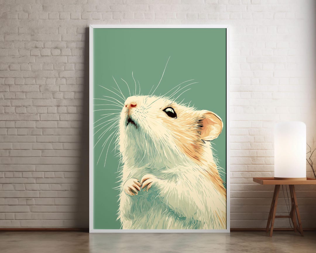 Matsu Hamster Poster - Minimalist Animal Wall Art, Modern Pet ...