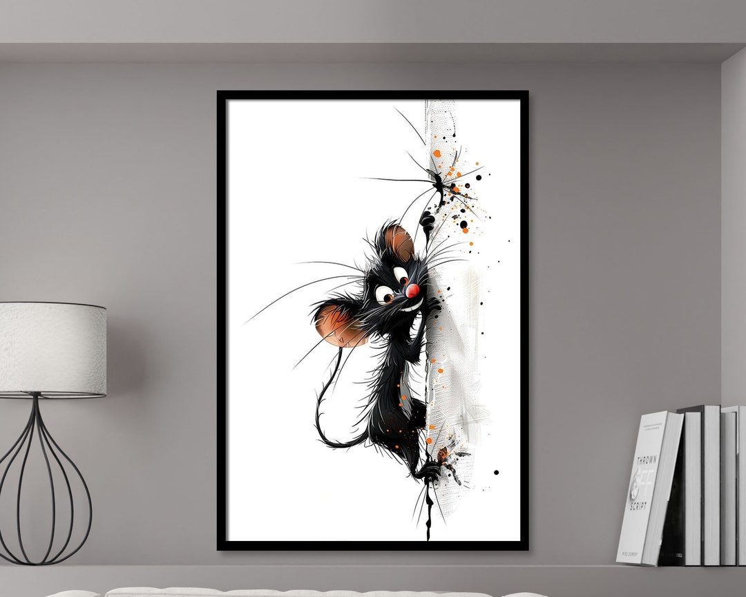 Climbing Critters Mouse – Funny Printable Vibrant Pet Wall Decor ...