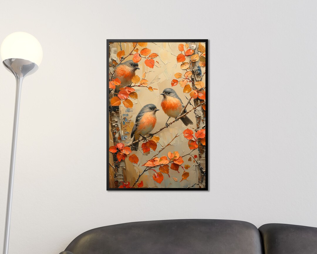 Bird Painting Art Print - Fall Birds Wall Art, Nature Lover Gift, Bird ...