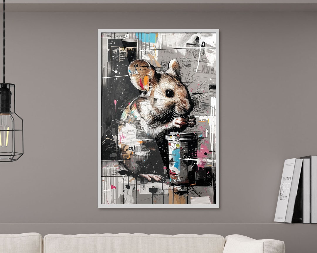 Printable Urban Style Graffiti Hamster 2 - Vibrant Wildlife Wall Decor ...