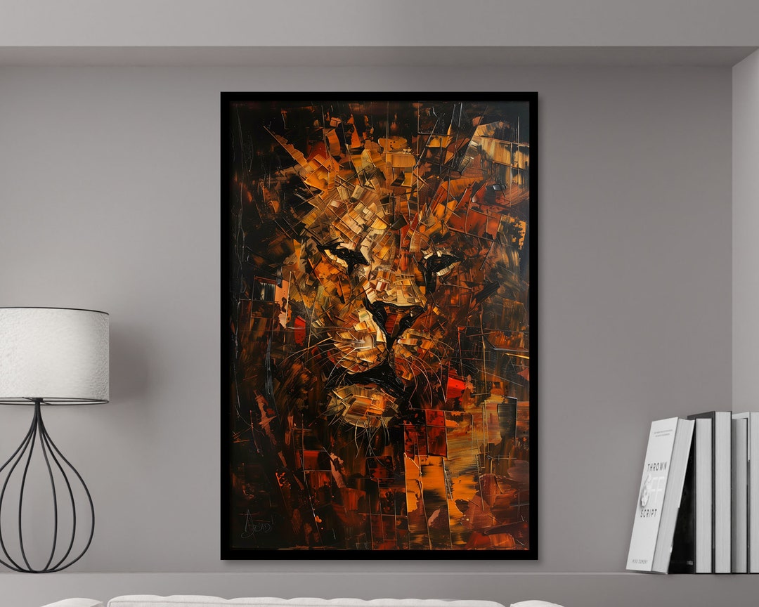 Printable Abstract Animalia - Lion - Digital Art Wall Decor, Animal ...
