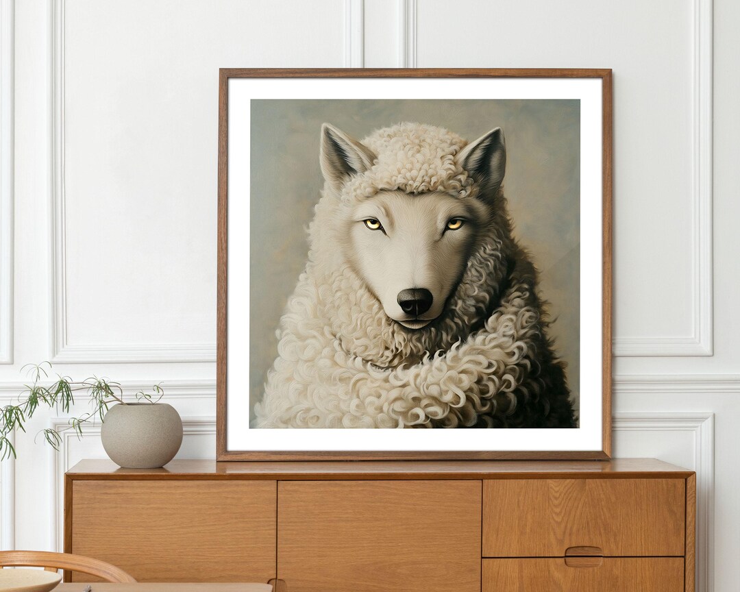 Animal Wall Art Surreal Wolf Poster | Modern Animal Decor | Unique Gift ...