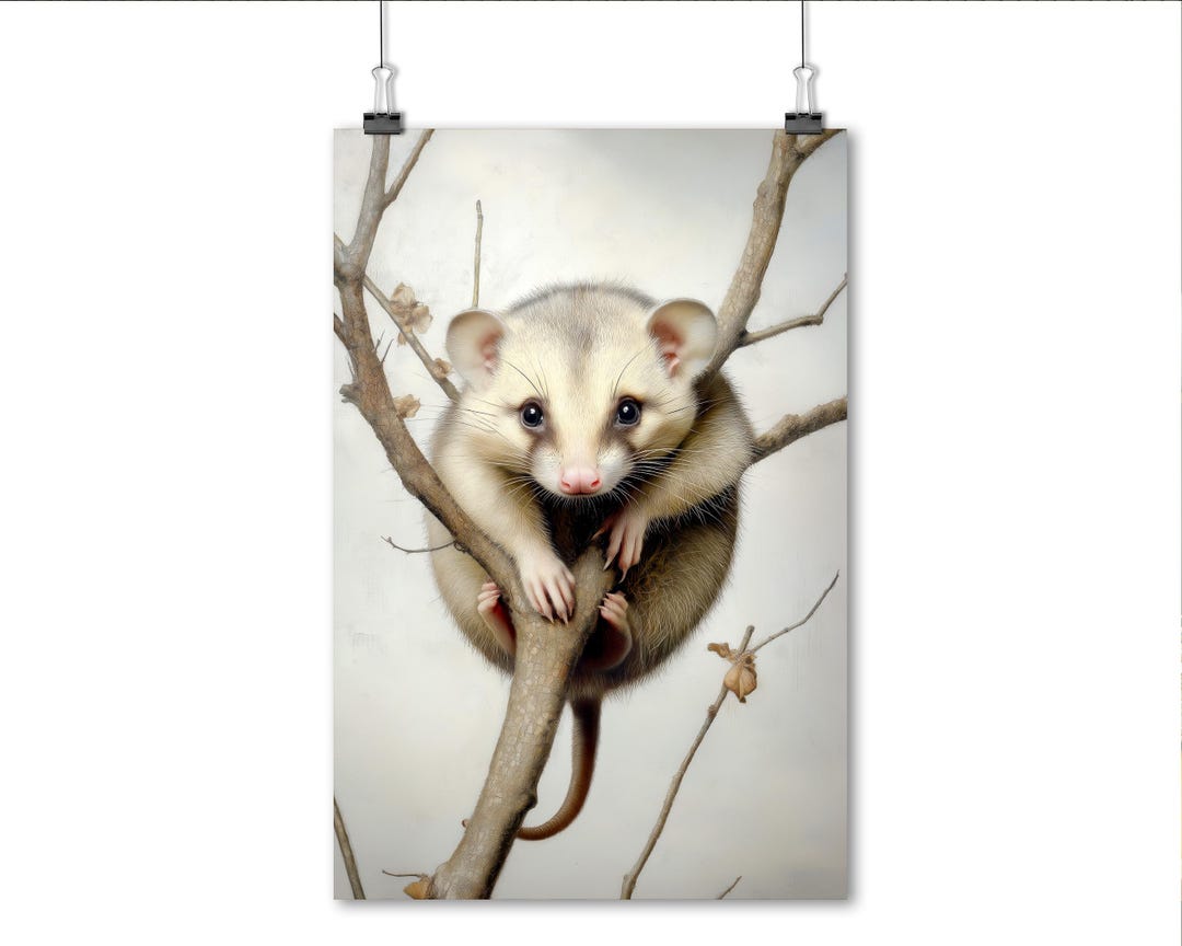 Adorable Possum Wall Art Cute Animal Poster, Wildlife-inspired Decor ...
