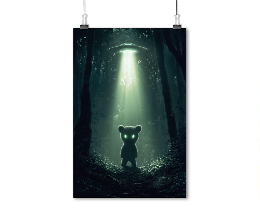 Alien Bear Poster | Fun & Quirky Wall Art | Perfect Gift for Space ...