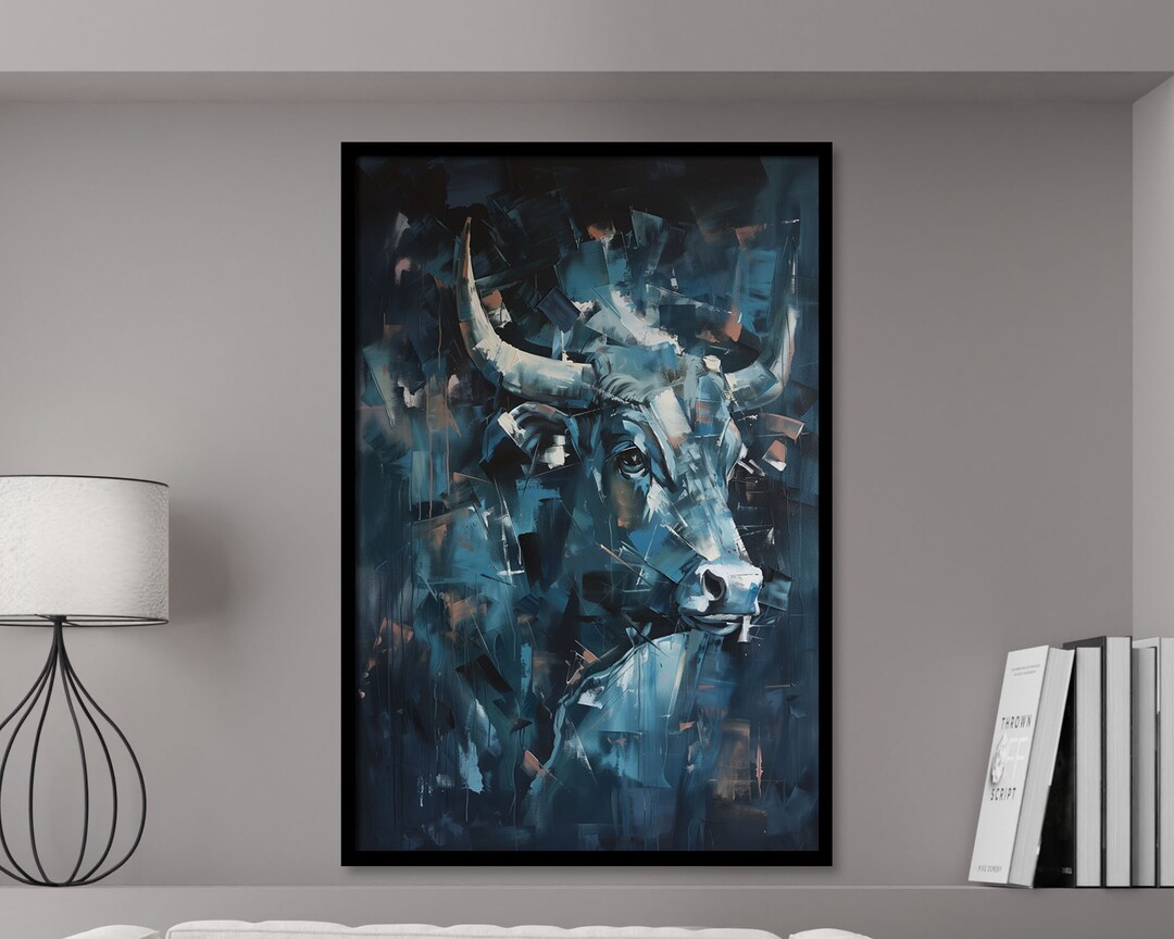 Printable Abstract Animalia - Bull - Digital Art Wall Decor, Animal ...