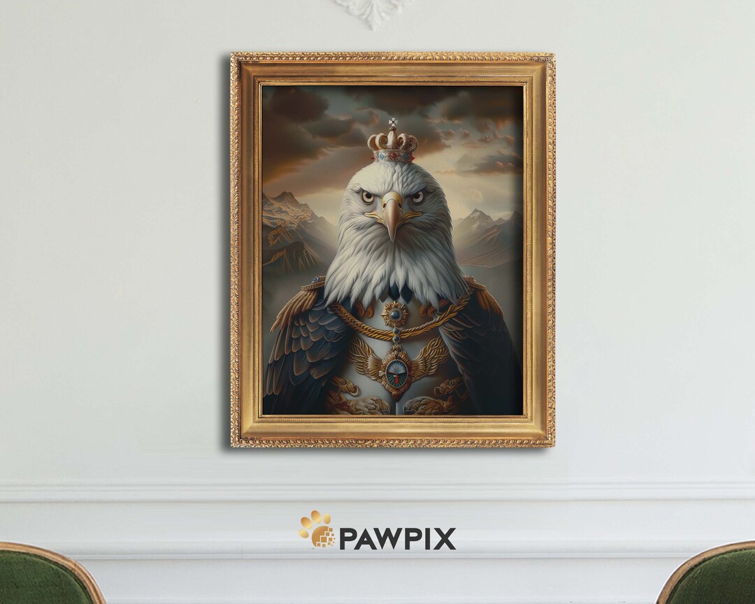 Printable Wall Art Royal Eagle, Majestic Eagle Portrait, Regal Bird ...