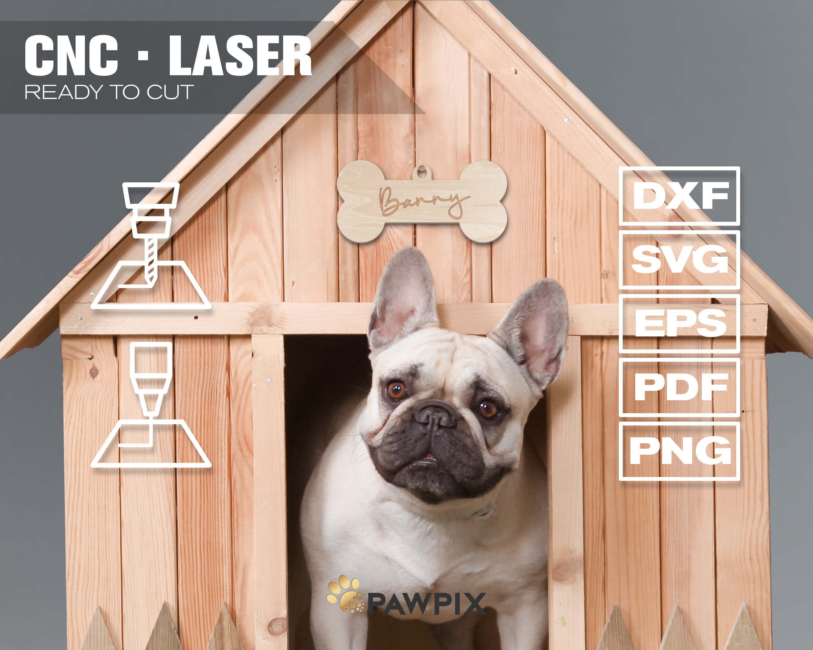 CNC Laser Cut Bone SVG - Ideal for Wood, Cricut, Dog Name Tag - Digital ...