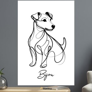 Personalized Line-art-poster, Jack Russel Terrier Drawing, Custom Dog ...